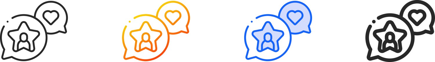 Fame iconthin linear gradient blue stroke Vector Image