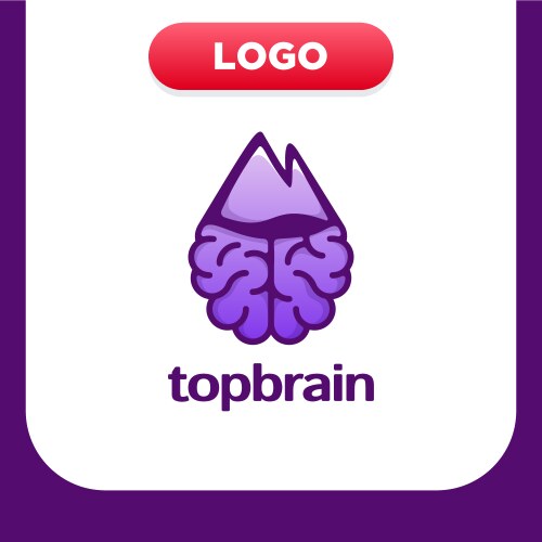 Brain logo silhouette top view design template Vector Image