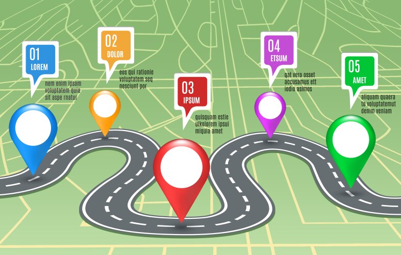 Road map information symbols Royalty Free Vector Image