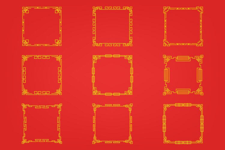 Chinese oriental border ornamentation rooted Vector Image