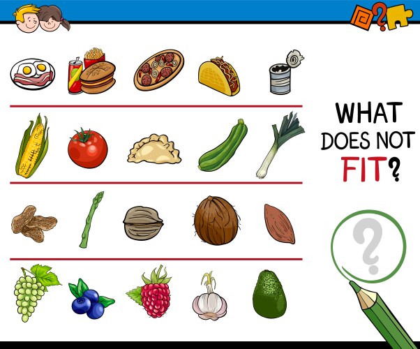 Find mismatched picture game Royalty Free Vector Image