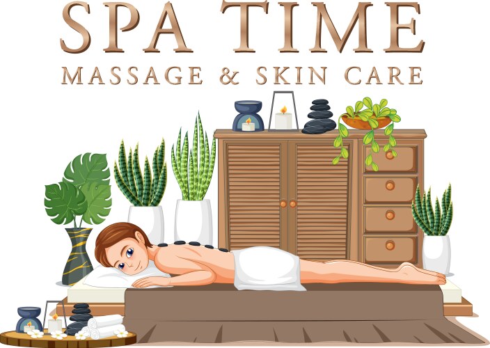 Spa time text design for banner or poster Vector Image