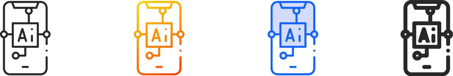 Algorithm iconthin linear gradient blue stroke Vector Image