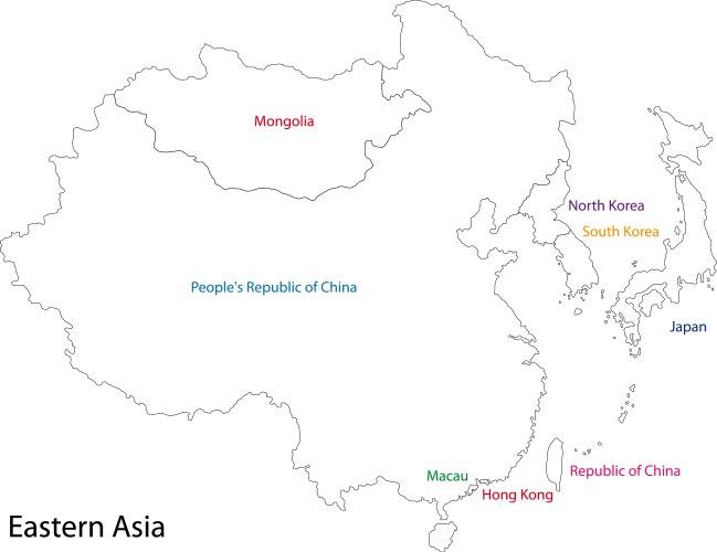 Asia map Royalty Free Vector Image - VectorStock
