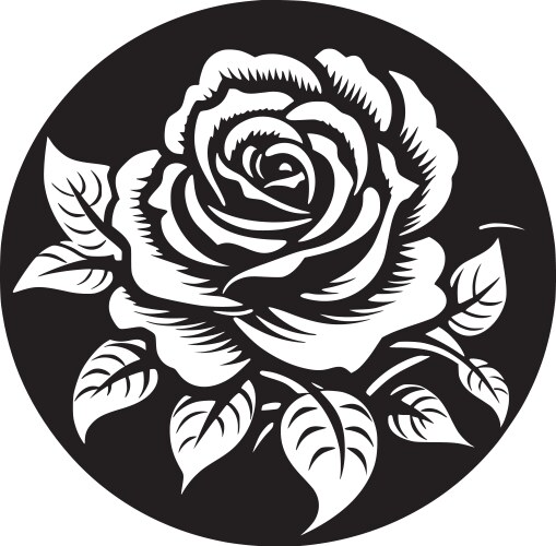 Rose - black and white Royalty Free Vector Image