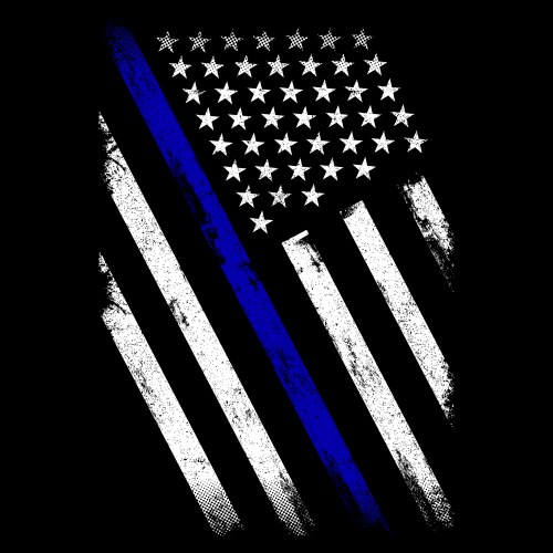 Us police flag - american Royalty Free Vector Image
