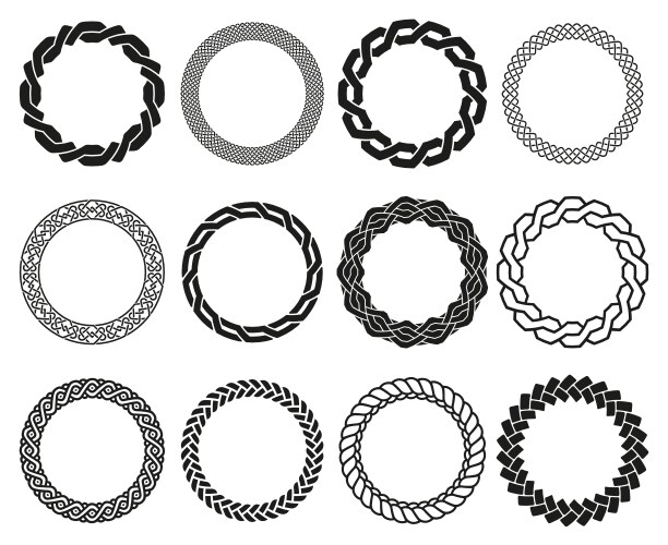 Round rope frame circle ropes rounded border Vector Image