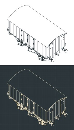 Railway bogie blueprints Royalty Free Vector Image