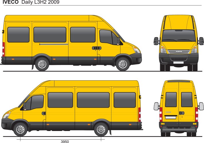 Iveco daily l3h1 2009 passenger van Royalty Free Vector