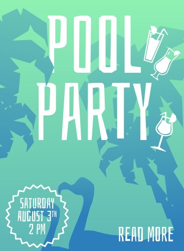Summer swimming pool invitation card or poster Vector Image