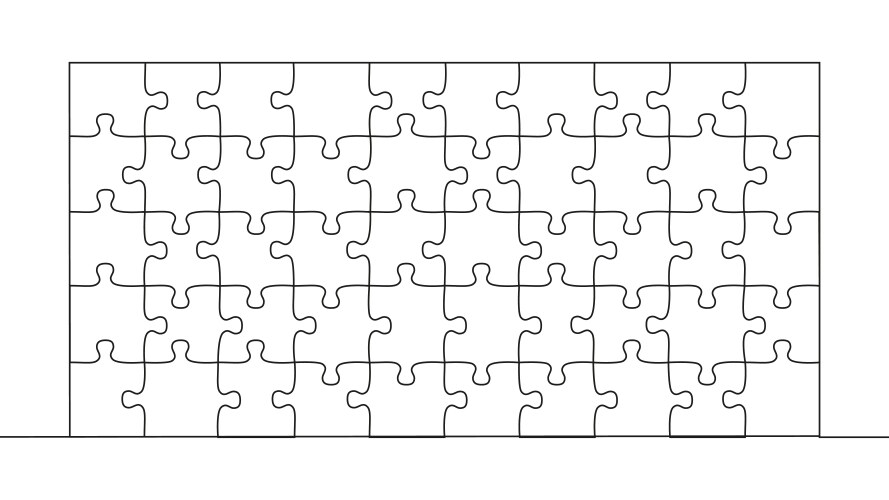 Continuous Line Puzzle Vector Images (over 930)