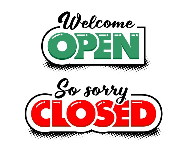 Open and closed sign icon Royalty Free Vector Image