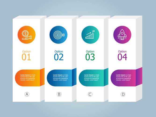 Horizontal infographics 4 steps Royalty Free Vector Image