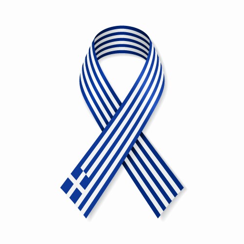 Greek flag heart-shaped ribbon Royalty Free Vector Image