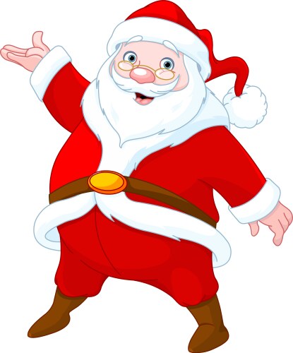 Cartoon happy dancing santa claus Royalty Free Vector Image