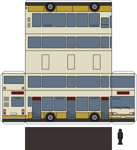 Paper model of a vintage prison bus Royalty Free Vector