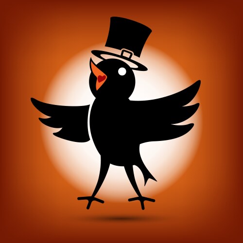 Singing doodle gold bird Royalty Free Vector Image