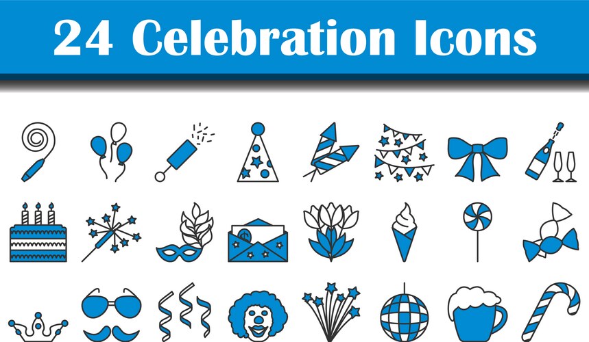 Celebration icon set Royalty Free Vector Image