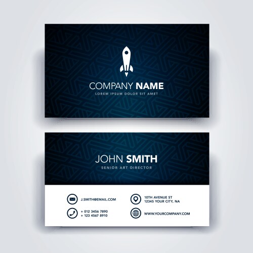 Dark black professional business visiting card Vector Image
