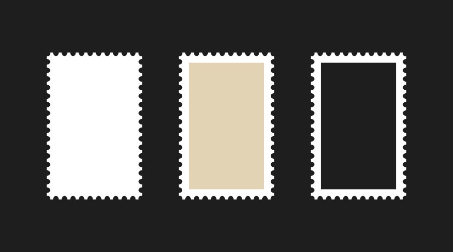 Postage stamp frame empty border template Vector Image