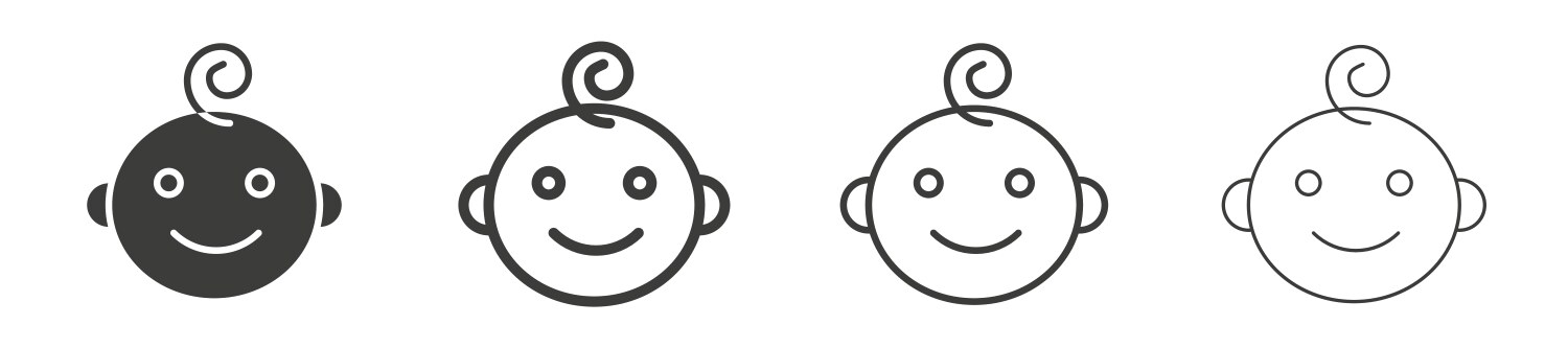 Child face icon set on white background Royalty Free Vector