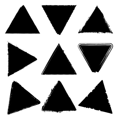 Brush strokes set of triangular text boxes Vector Image