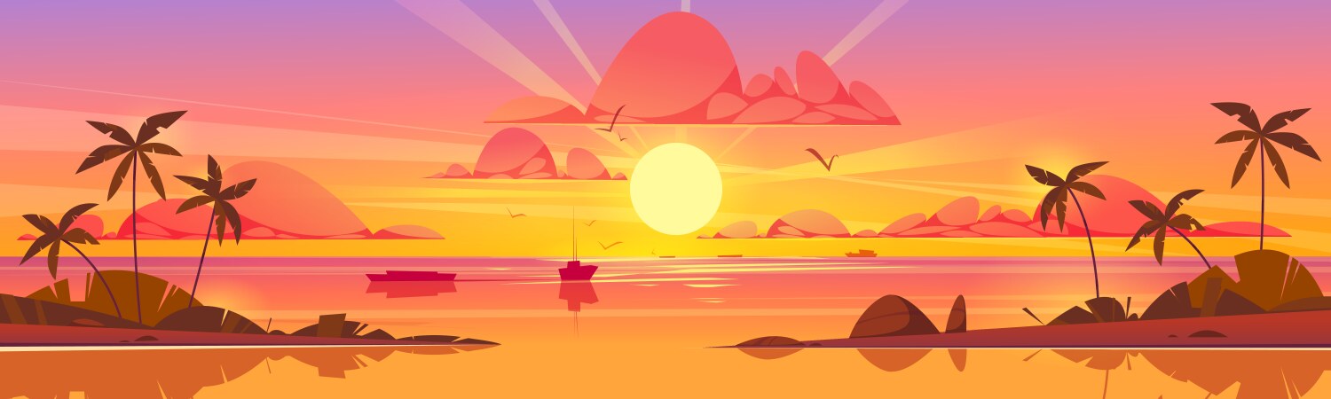 Beach Sunset Vector Images (over 53,000)
