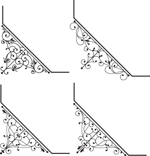 Wrought iron corner ornaments Royalty Free Vector Image