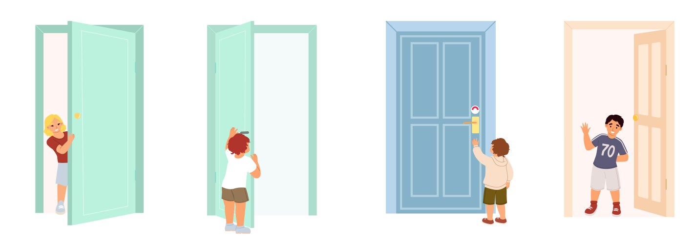 Welcoming Kids Vector Images (over 18,000)