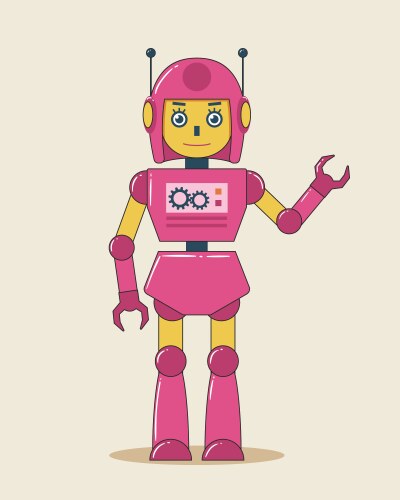 Robot with artificial intelligence female bot Vector Image