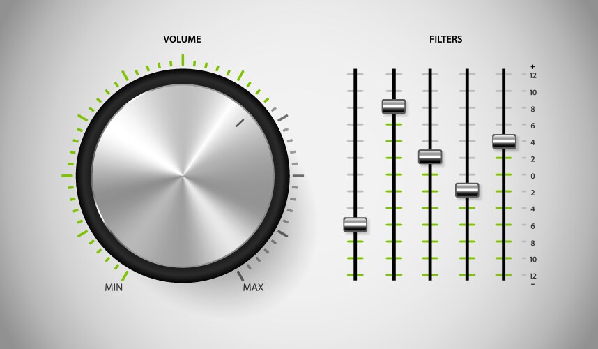 Music interface template Royalty Free Vector Image