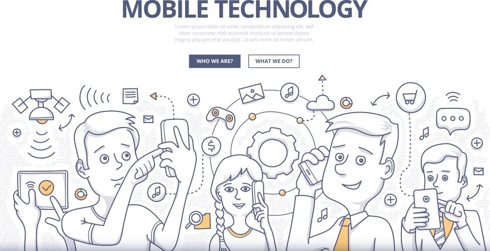 App development doodle Royalty Free Vector Image