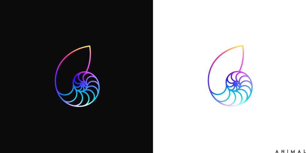 Nautilus logo spiral shell spa resort emblem Vector Image