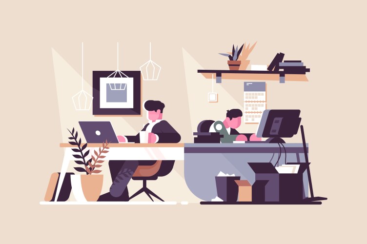 Work desk Royalty Free Vector Image - VectorStock