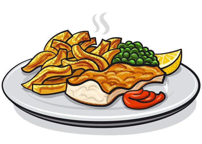 Fish and chips Royalty Free Vector Image - VectorStock