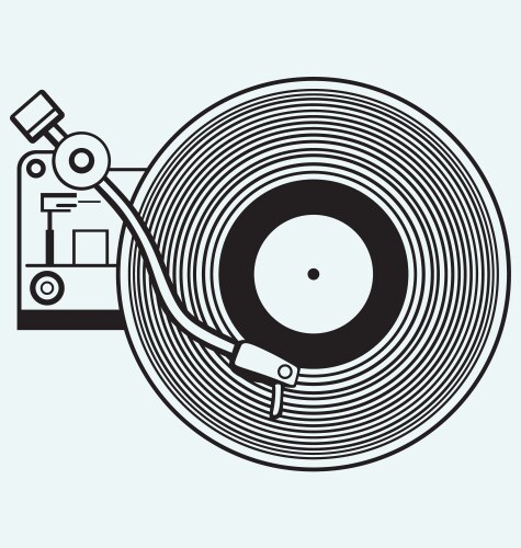 Vinyl record logo template design Royalty Free Vector Image