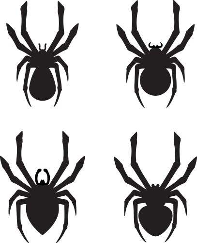 Set of with butterfly shaped spider Royalty Free Vector