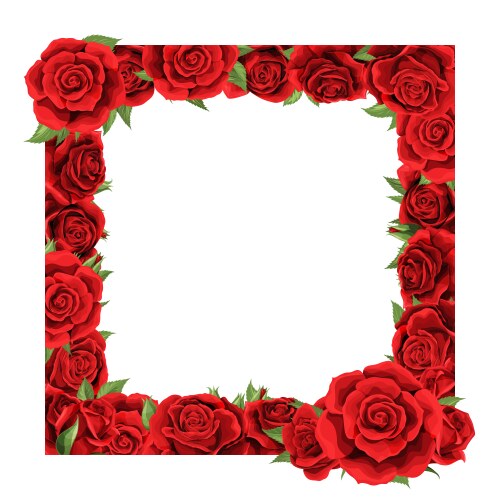 Mothers day red rose flowers circle frame design Vector Image