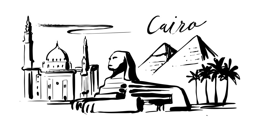 Cairo egypt city map in retro style Royalty Free Vector