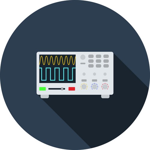 Oscilloscope oscillograph instrument Royalty Free Vector