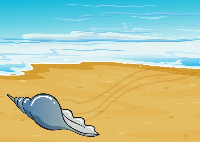 Sand beach simple cartoon style background sea Vector Image