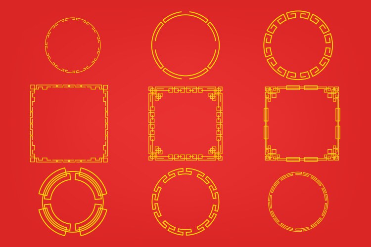 Chinese oriental border ornamentation rooted Vector Image