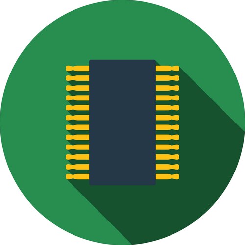 Integrated circuit chip icon graphic design Vector Image