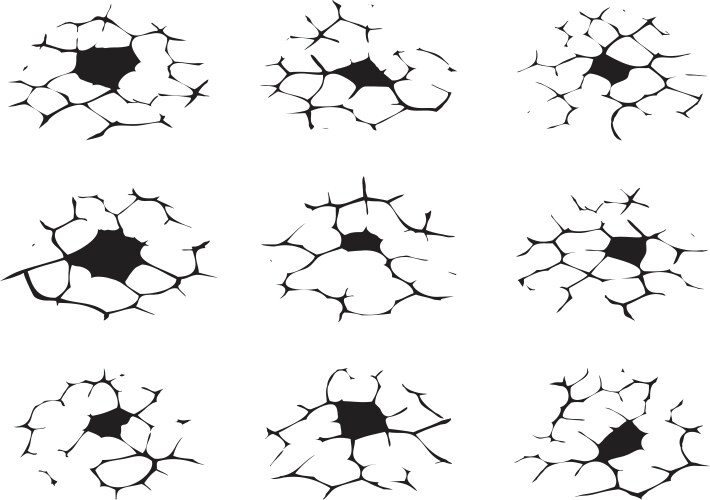 Ground split fracture line wall crack black Vector Image