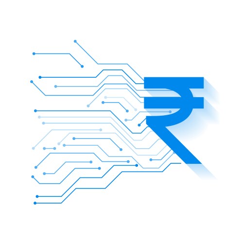 Digital currency indian rupee symbol background Vector Image