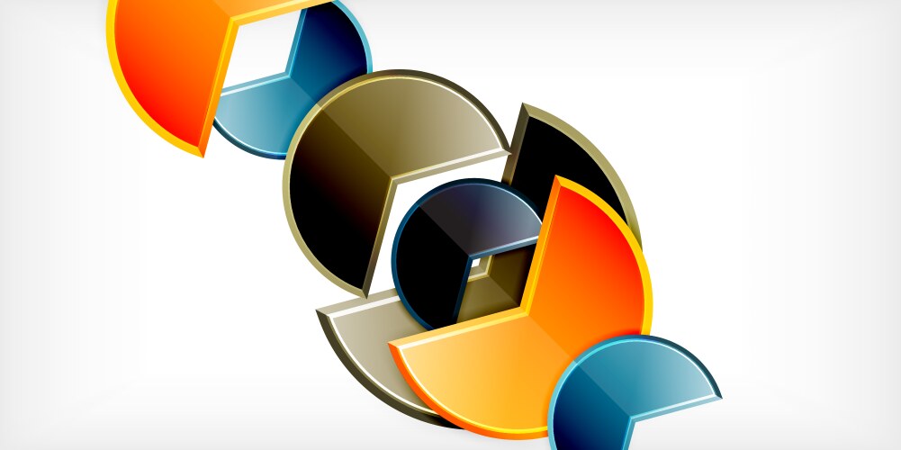 Glass reflective geometric round shapes background