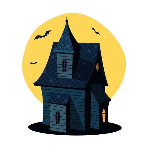 Cartoon scary house isolated on white background Vector Image