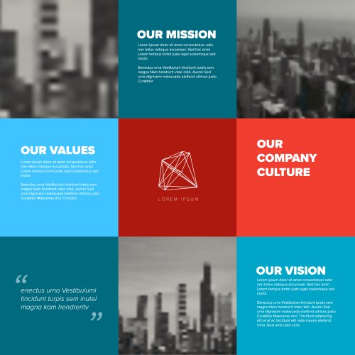 Company profile template with mission vision Vector Image