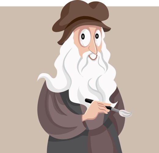 Leonardo da Vinci Cartoon Royalty Free Vector Image