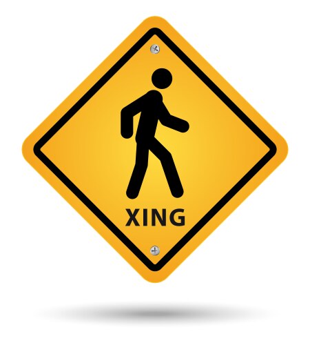 Usa traffic road signs school crossing Royalty Free Vector